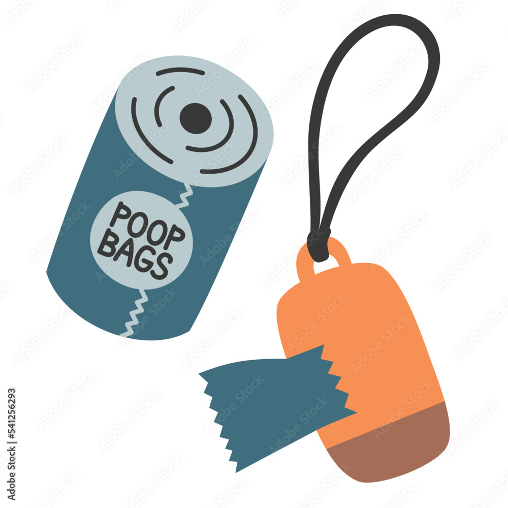 Vecteur Stock Poop bags icon, dog poop bag, walking with dogs essential ...