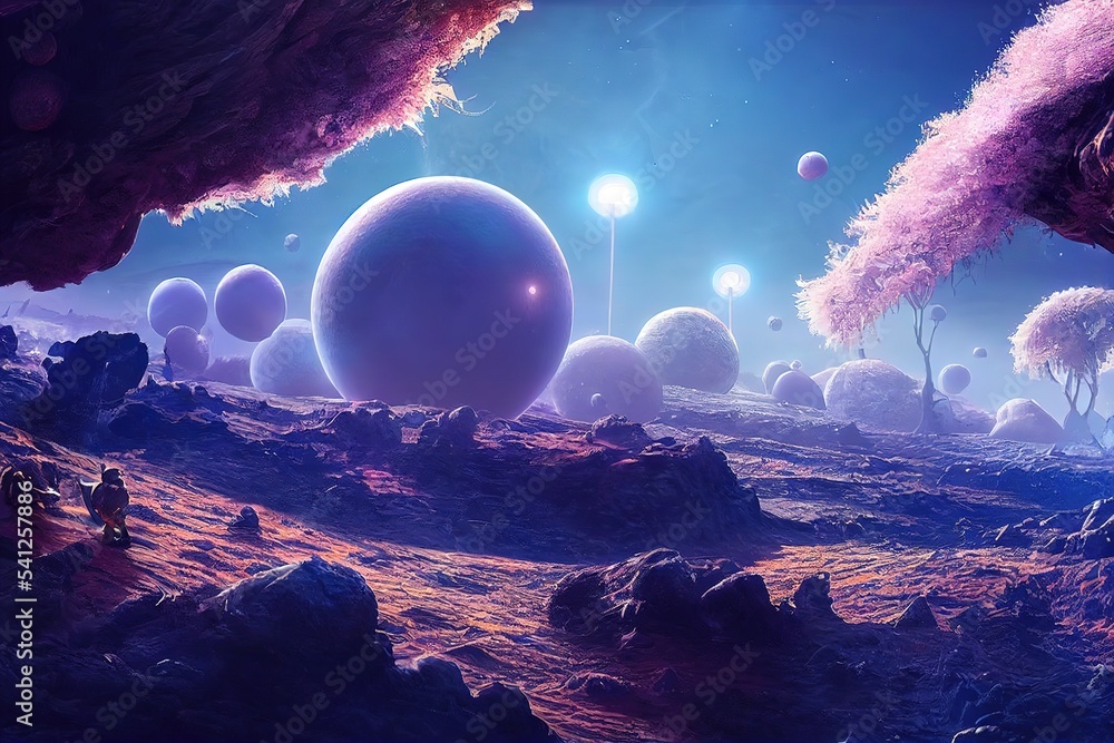 Blue And Purple Planets