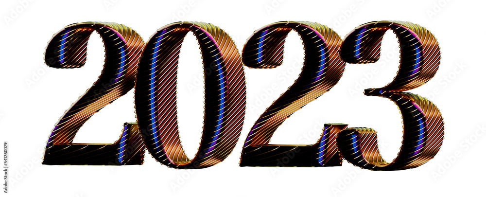 2023 bold letters 3d-illustration isolated Stock Illustration | Adobe Stock