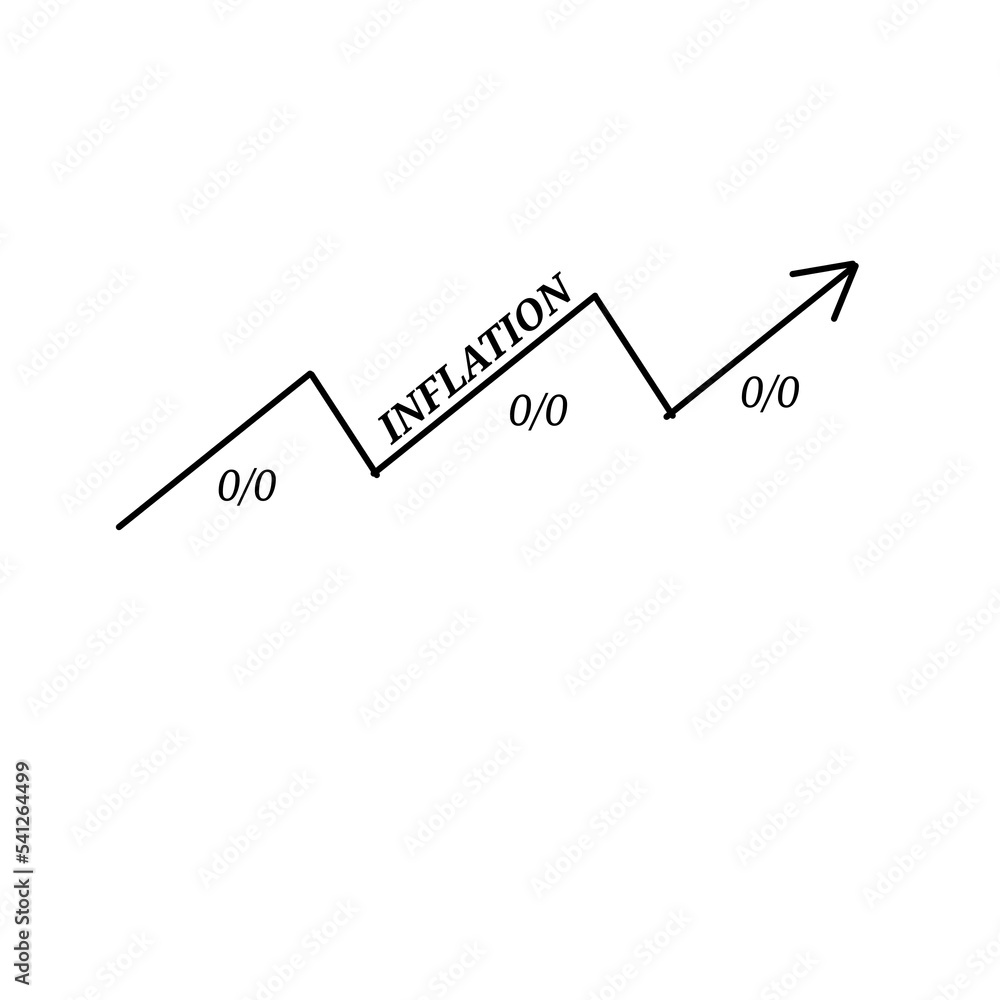 financial inflation chart isolated transparent background png Stock ...