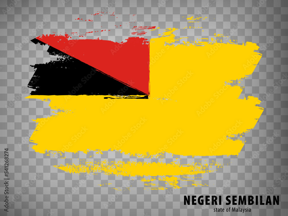 Flag of Negeri Sembilan from brush strokes. Flag State Negeri Sembilan ...