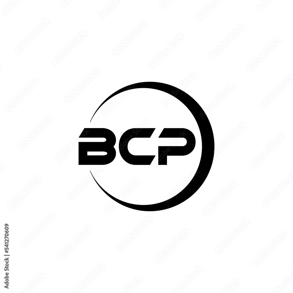 BCP letter logo design with white background in illustrator, cube logo ...