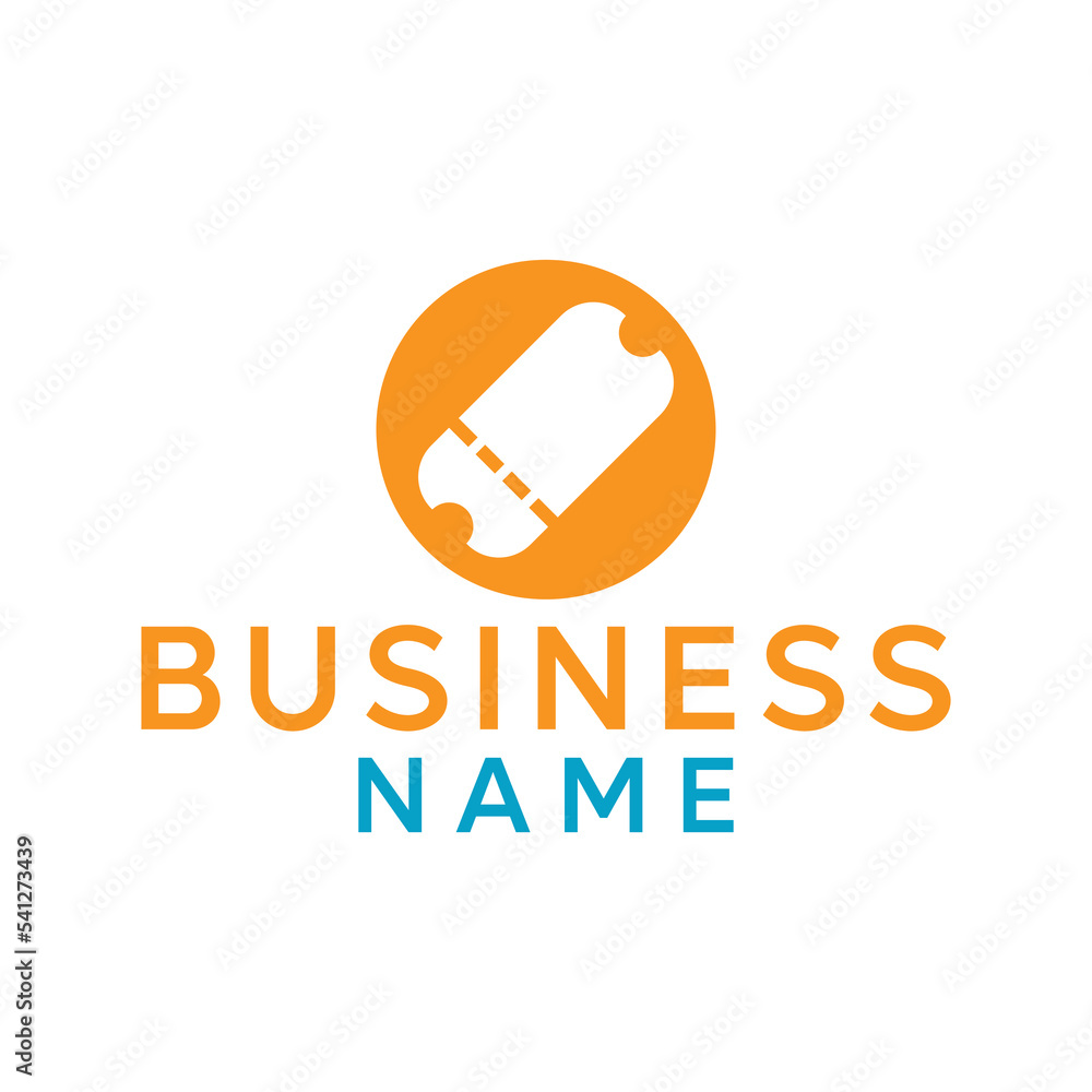 Ticket logo design for brand and company with gradient style. Stock ...