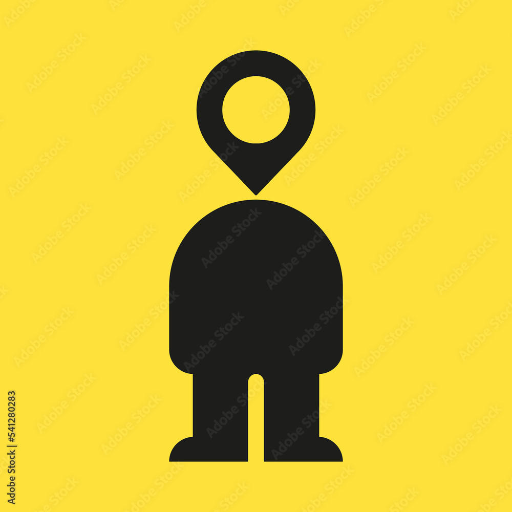 Human Location Logo Design Concept With Human Body and Pin Symbol ...