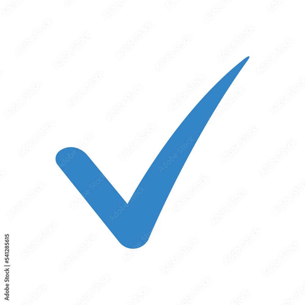 blue check mark icon. Vector illustration. Flat design for business ...