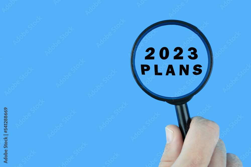 Focused on plan for next year 2023 concept. Words 2023 plans under ...