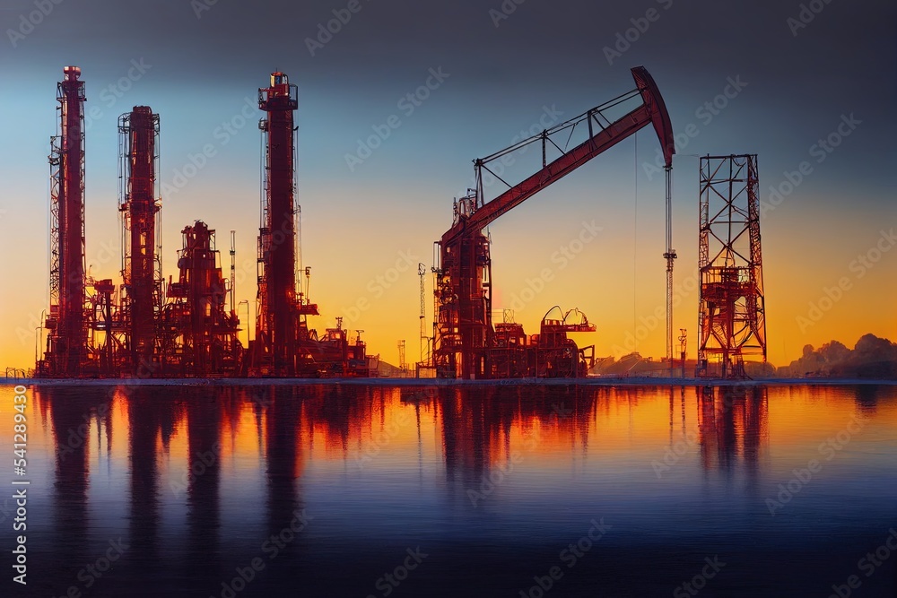 illustration of oil and gas production Stock Illustration | Adobe Stock