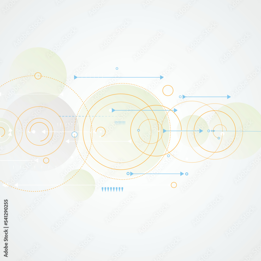 Vector points and lines connecting circles background. Geometric ...