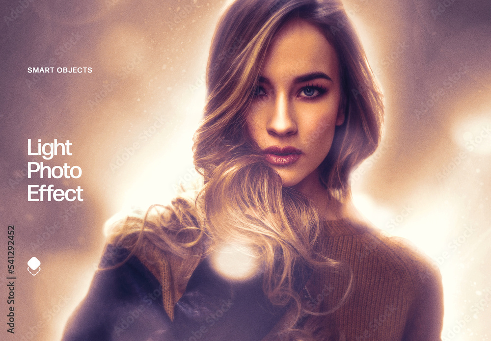 Cinematic Light Flare Photo Effect Mockup Stock Template | Adobe Stock