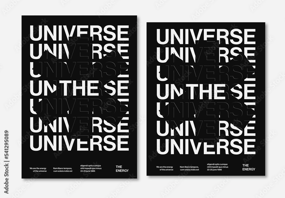 Creative Stacked Text Poster Design Layout Stock Template | Adobe Stock