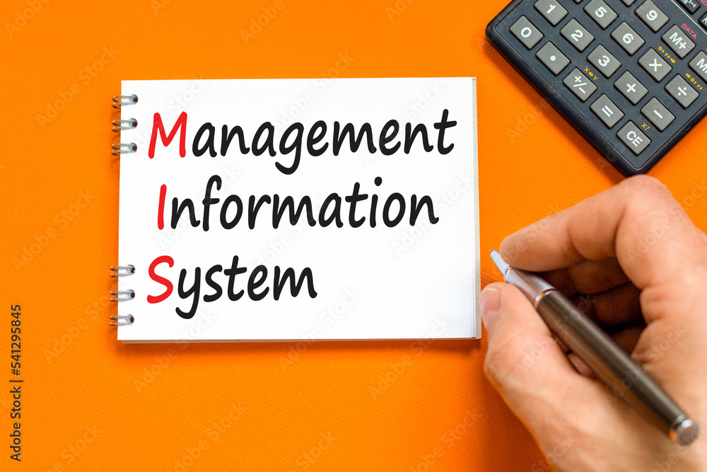 MIS management information system symbol. Concept words MIS management ...
