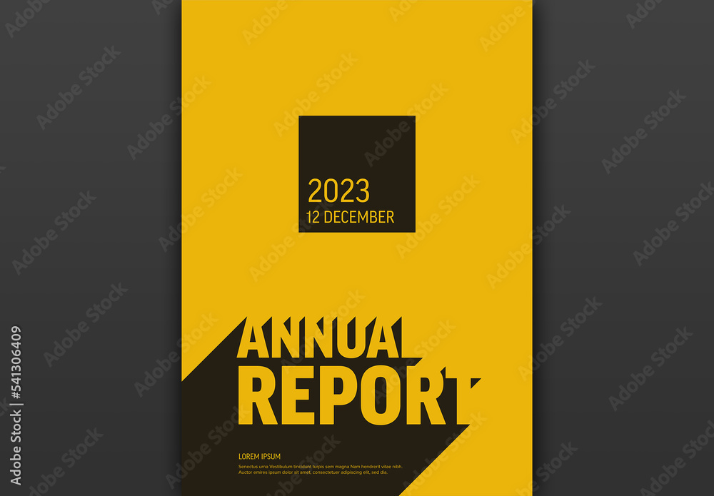 Yellow Modern Annual Report Front Cover Page Layout Stock Template ...