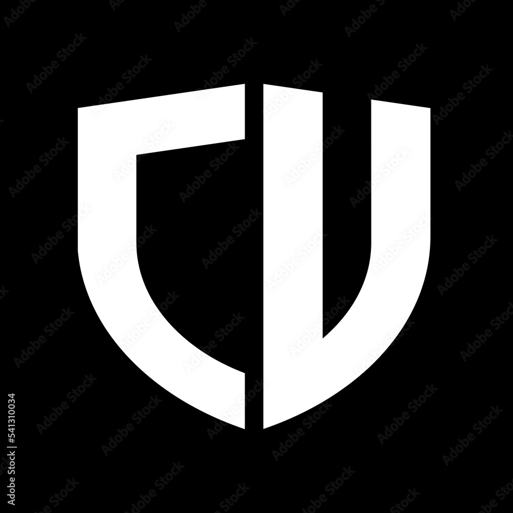 uc letter logo with black background. cv icon design with monogram ...