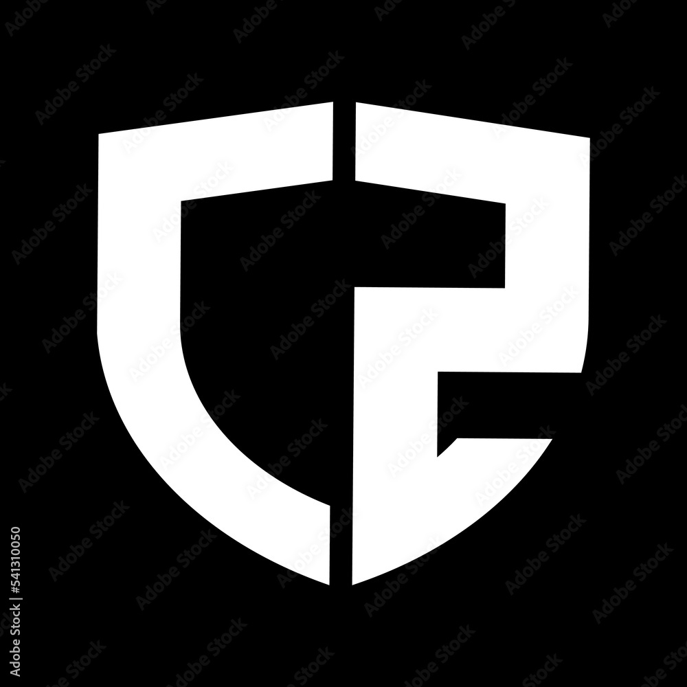 Vecteur Stock zc letter logo with black background. cz icon design with monogram shape. c font ...