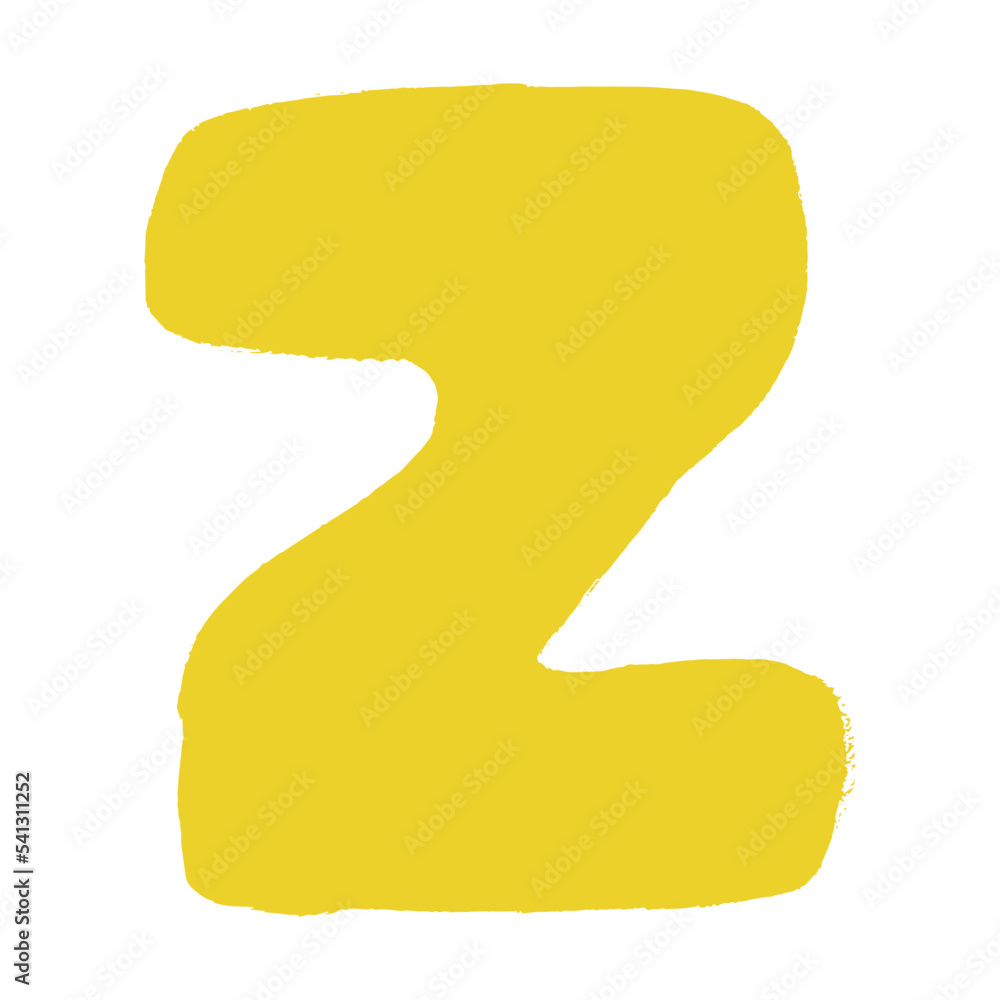 Alphabet Z letter Hand Drawn illustration element for kids kindergarten ...