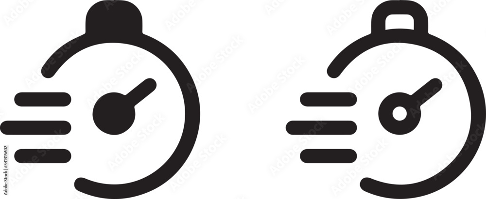 Clock icon set. Time clock icons collection. Line clocks symbol. Quick ...