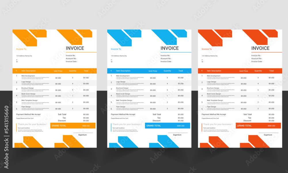 Business invoice form template, Invoicing quotes, money bills or price ...