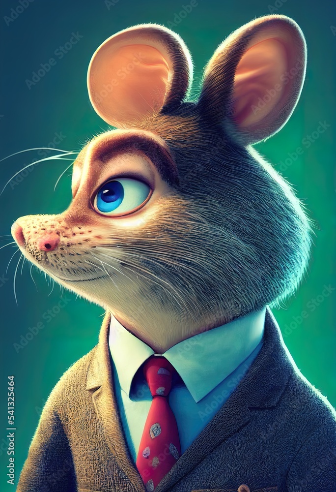 Portrait of elephant wearing suit and standing in proud pose. Dapper ...