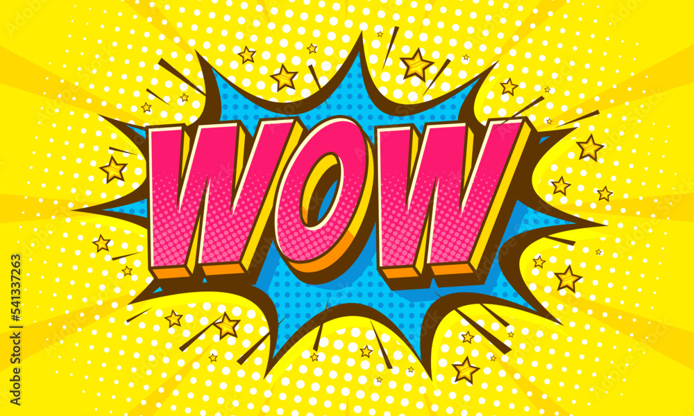 Wow comic speech expression background Stock Vector | Adobe Stock