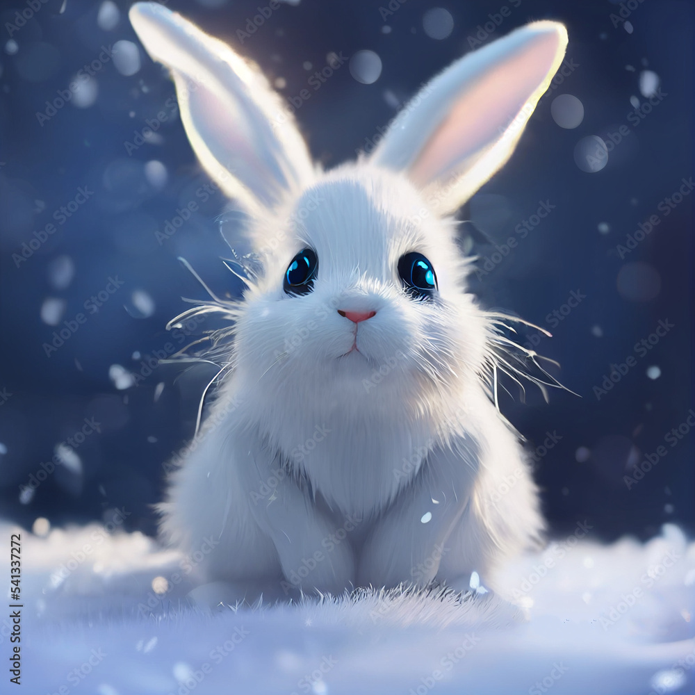 Rabbit is a symbol of the 2023 Chinese New Year. Cute bunny cartoon 3d ...
