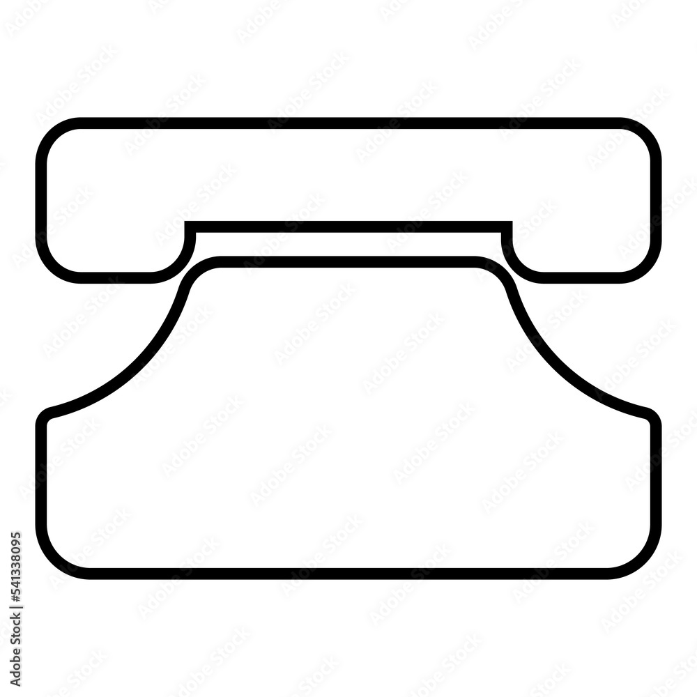Retro phone outline png illustration. Icon, symbol, object, logo, sign ...