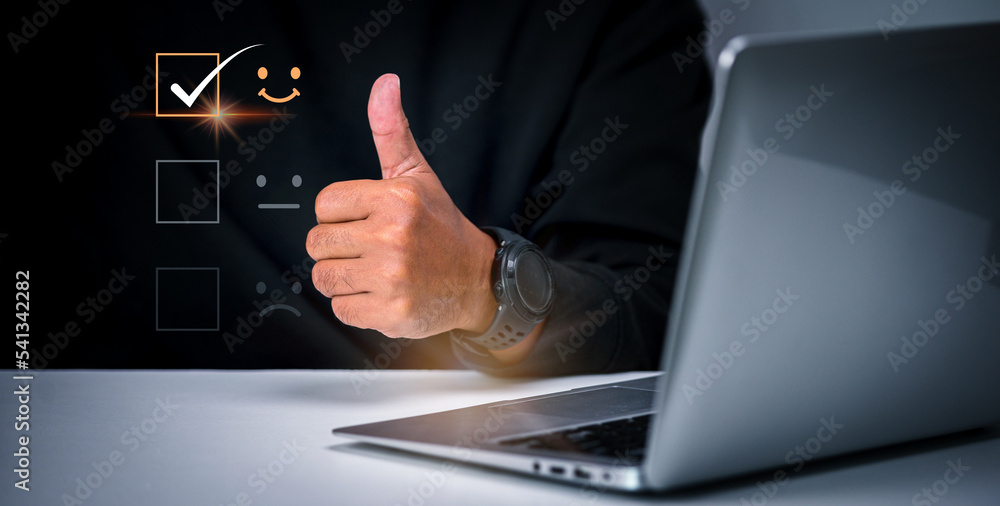 Customer service and Satisfaction concept ,Business people are touching ...
