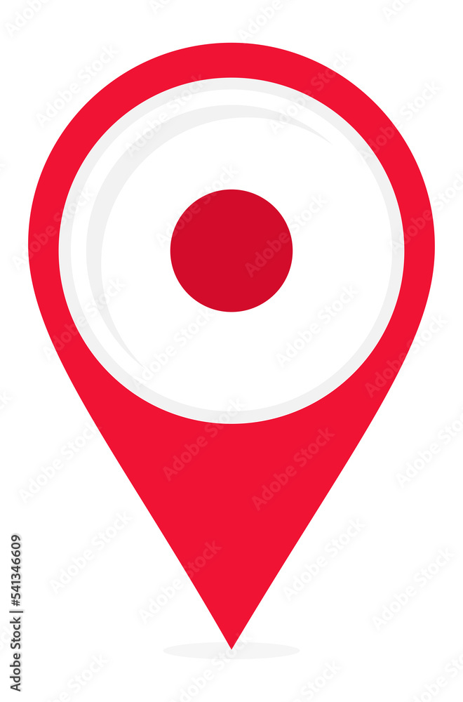 Map pin icons of Japan's national flags Stock Illustration | Adobe Stock