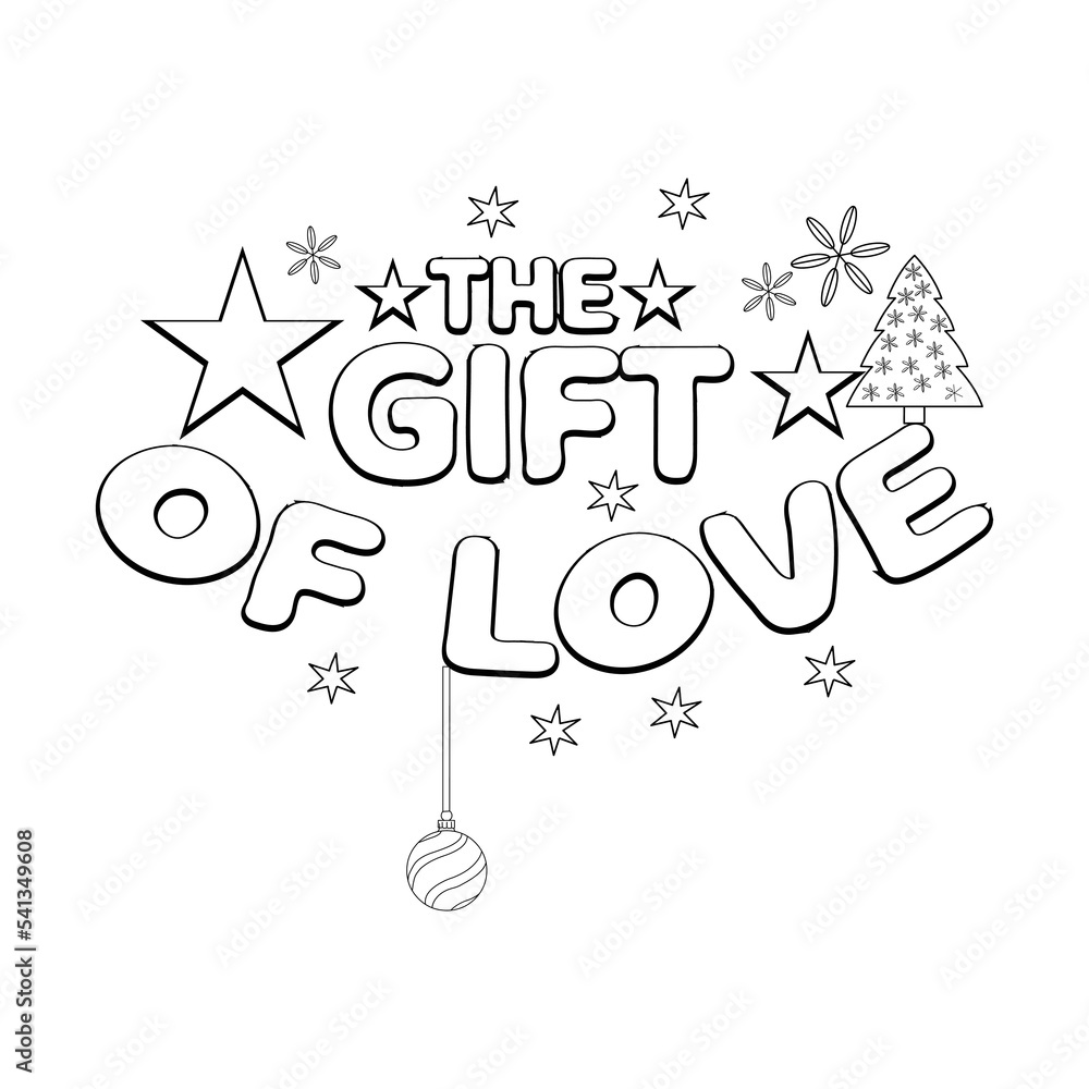 Merry Christmas Coloring page. Christmas line art coloring page design ...