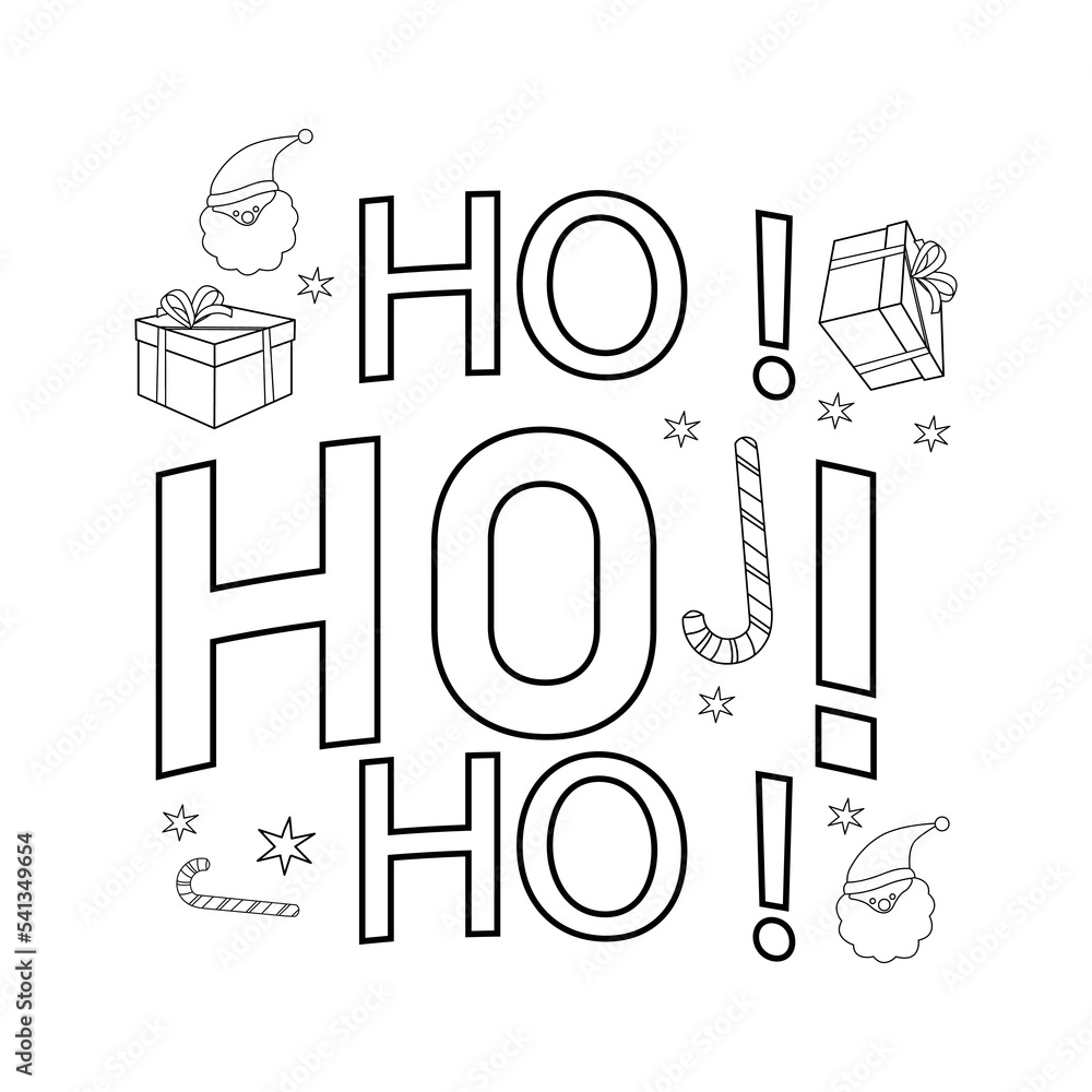 Merry Christmas Coloring page. Christmas line art coloring page design ...