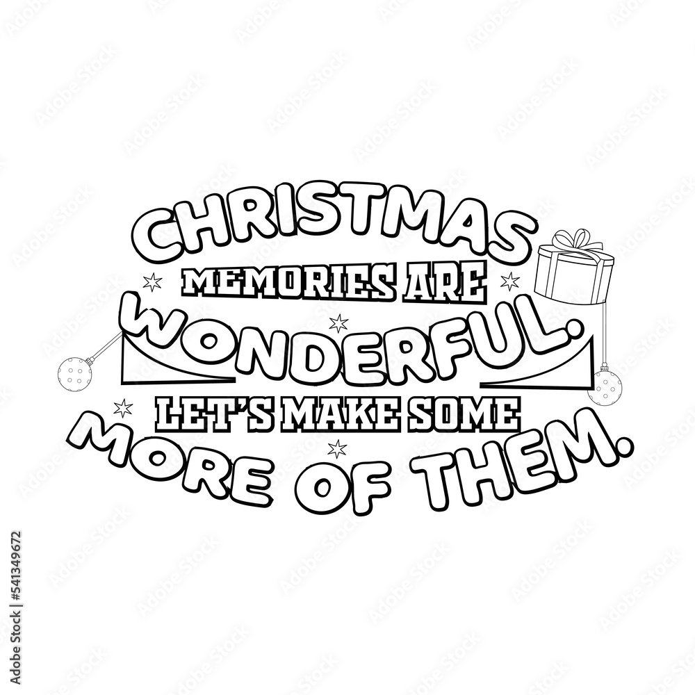 Merry Christmas Coloring page. Christmas line art coloring page design ...