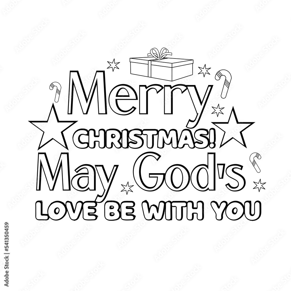 Merry Christmas Coloring page. Christmas line art coloring page design ...