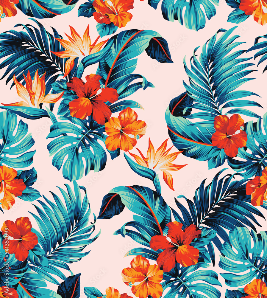 Tropical pattern background Free Vector Stock Illustration | Adobe Stock