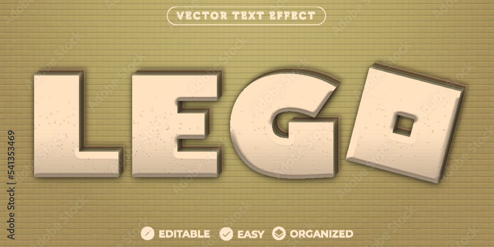 Lego Text Effect,Fully Editable Font Text Effect Stock Vector | Adobe Stock