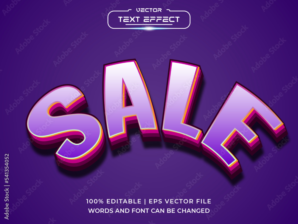 Sale 3D Editable Text Effect, mockup text Stock Vector | Adobe Stock