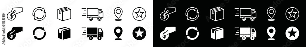 Delivery history status icon vector set. Tracking icon. Online shopping ...
