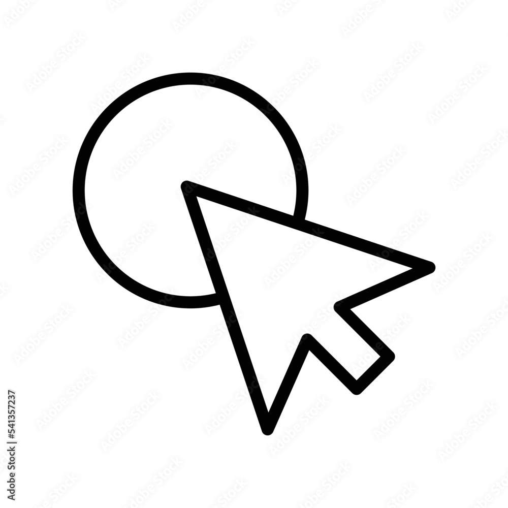 Mouse cursor click effect icon in black outline style Stock Vector ...
