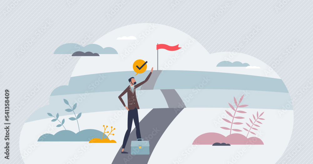 Career path and work vision for job challenge success tiny person ...