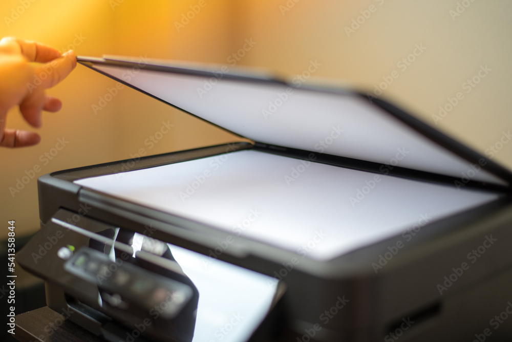 Scanning with white paper Stock-Foto | Adobe Stock