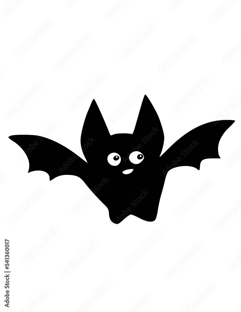 Flying Baby Bat SVG, Halloween PNG Clipart Stock Vector | Adobe Stock