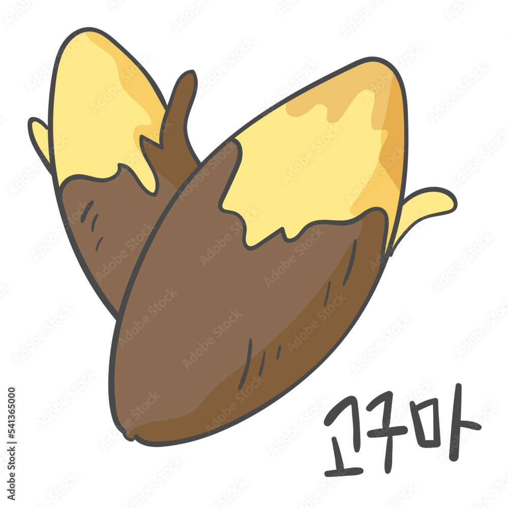 한국의 겨울 간식 군고구마 Stock Vector Adobe Stock