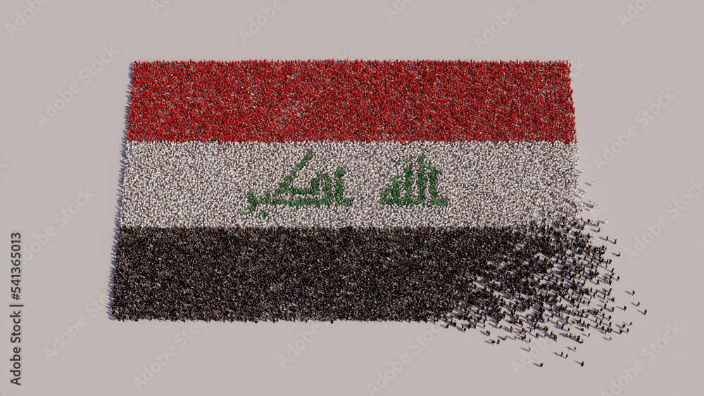 Iraqi Banner Background, with People congregating to form the Flag of ...