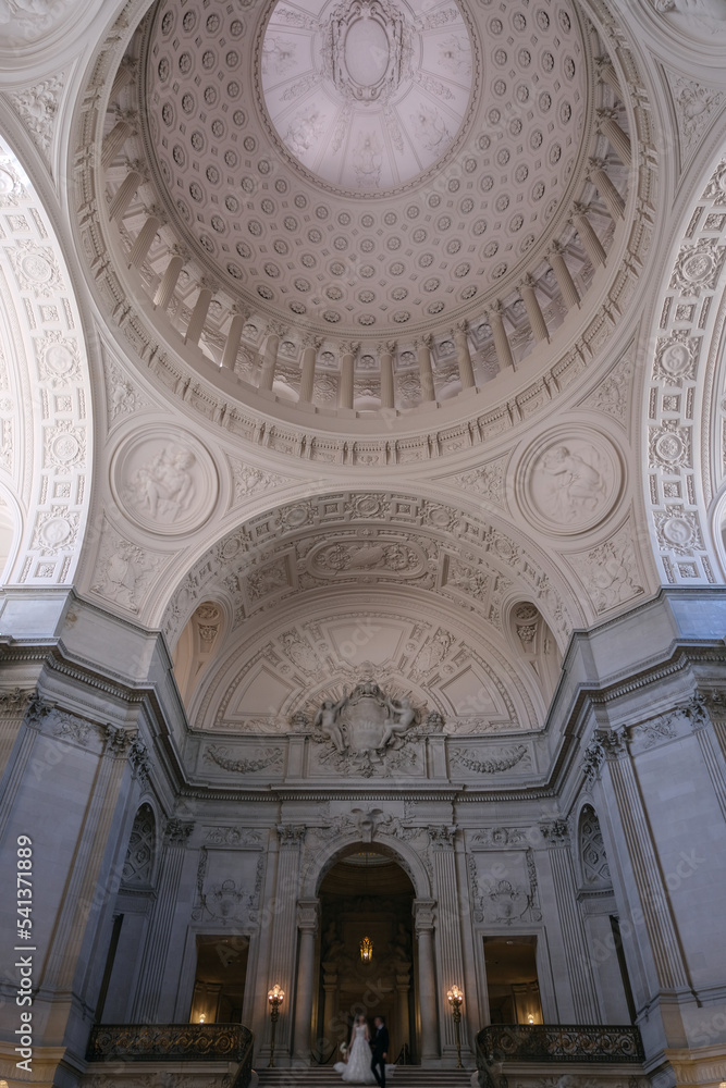 Breathtaking architecture details of panoramic dome columns scenic ...
