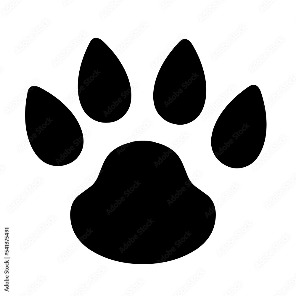 Vector icon of tapir footprints on a white background. The tapir ...