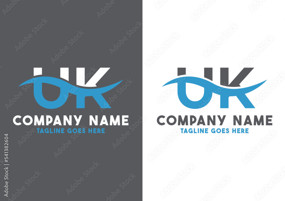 Letter UK logo design vector template, UK logo Stock Vector | Adobe Stock