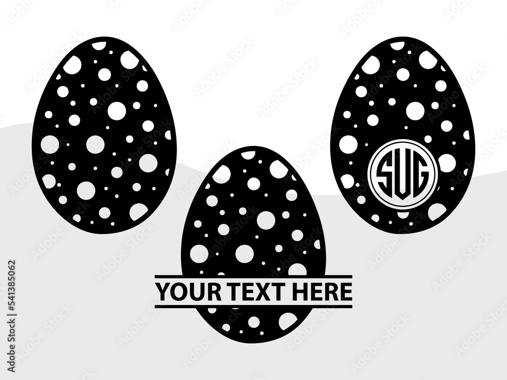 Eggs Monogram, Eggs Silhouette, Pattern Eggs SVG, Chevron Pattern Eggs ...