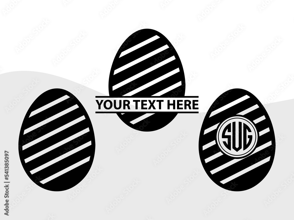 Eggs Monogram, Eggs Silhouette, Pattern Eggs SVG, Chevron Pattern Eggs ...