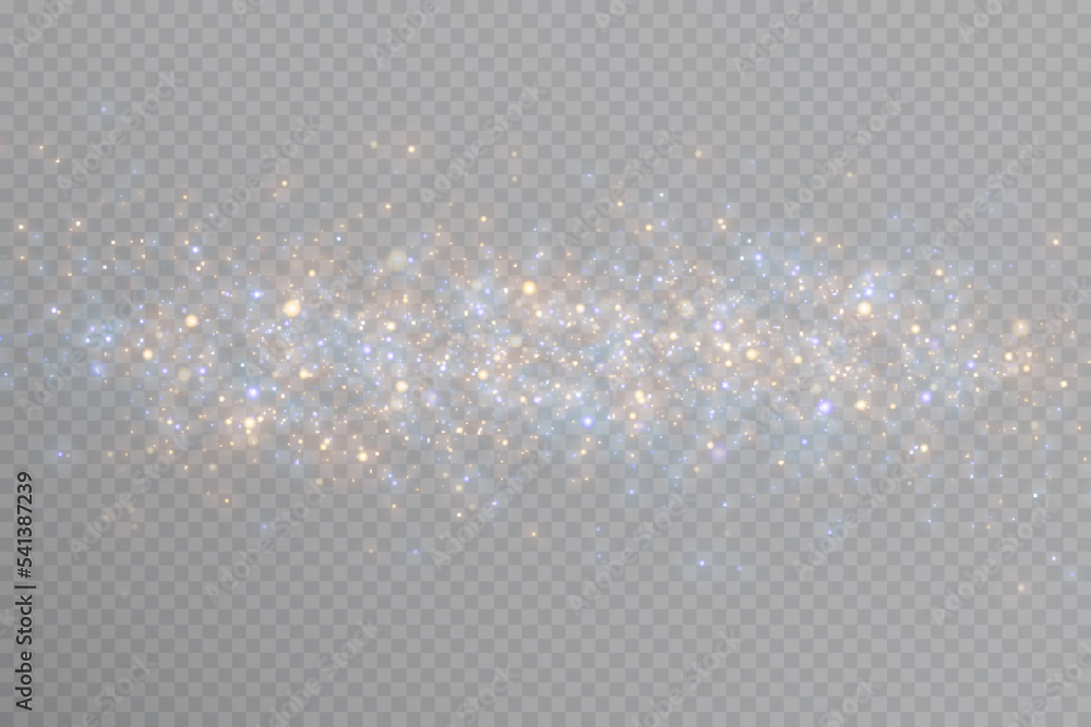 Particles of white magic dust. Shining light particles.Christmas ...