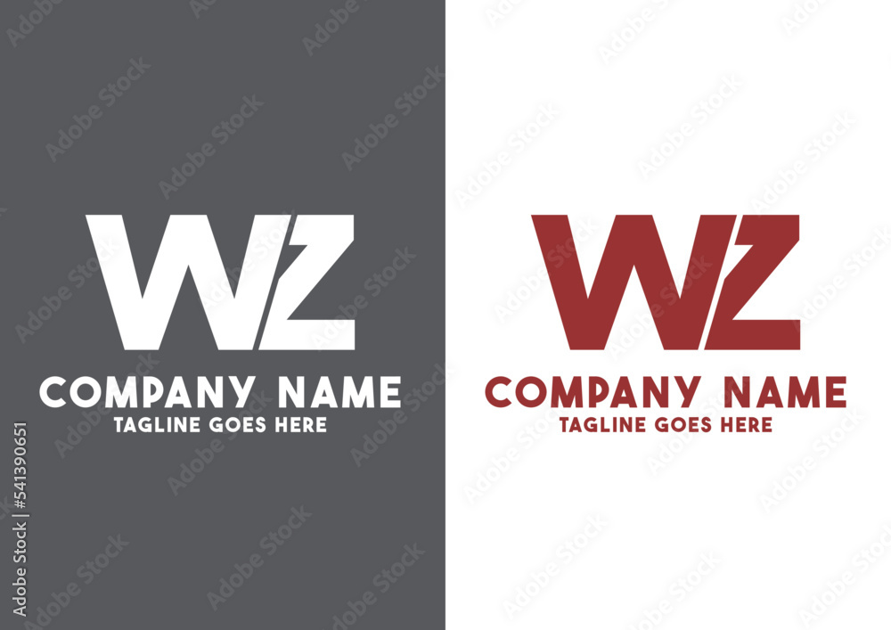 Letter WZ logo design vector template, WZ logo Stock Vector | Adobe Stock