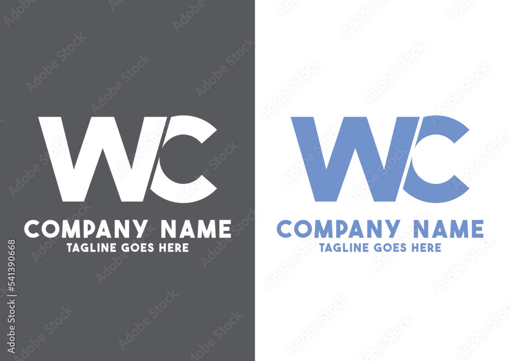 Letter WC logo design vector template, WC logo Stock Vector | Adobe Stock