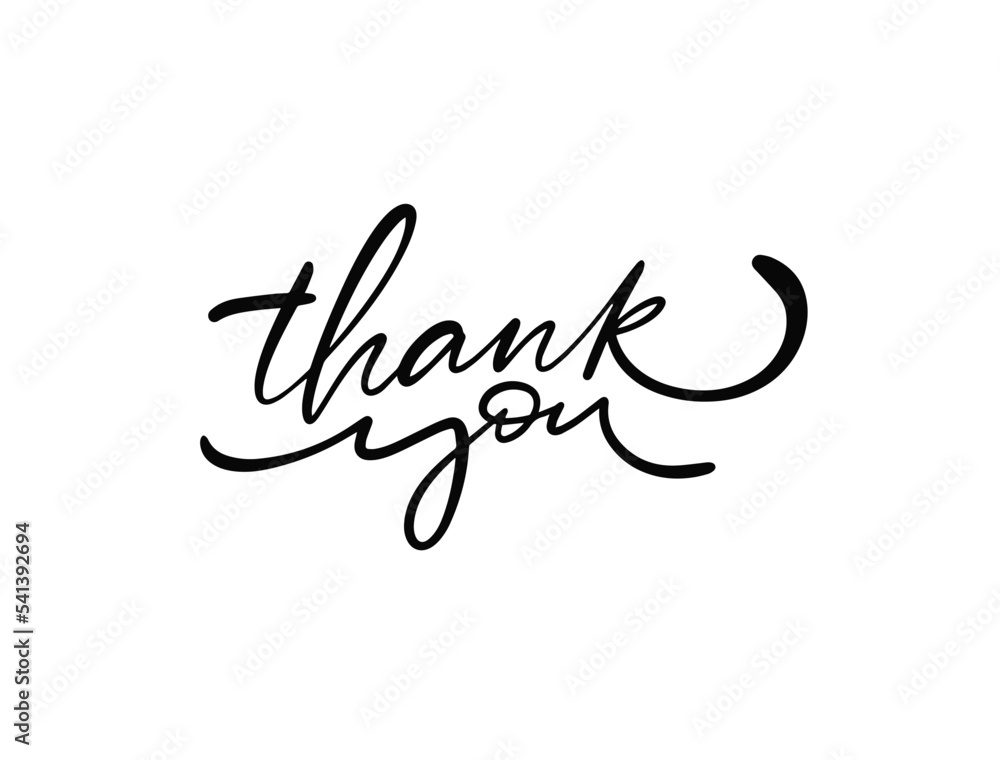 Thank you hand drawn calligraphy text. Lettering phrase vector ...